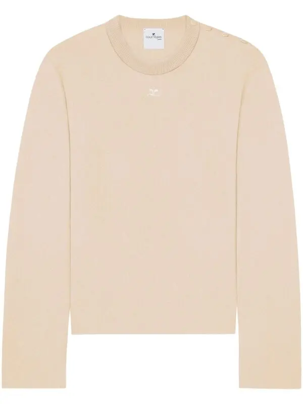 COURREGES Shoulder Snaps Sweater - Neutrals