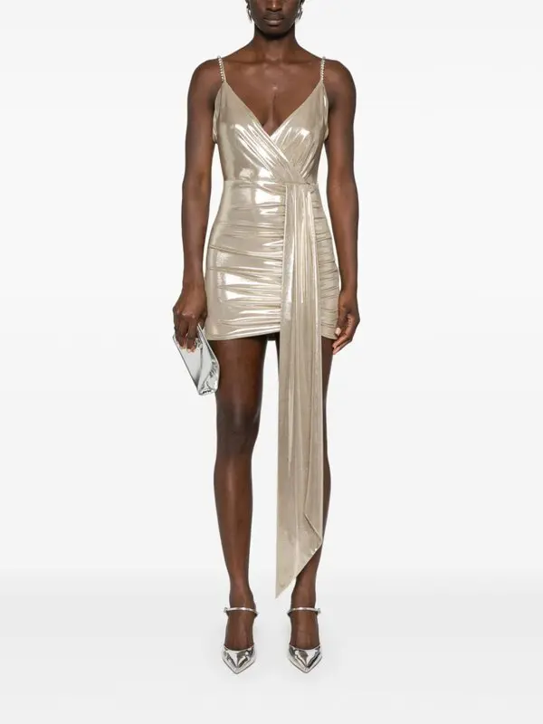 NISSA Metallic Ruched Minidress