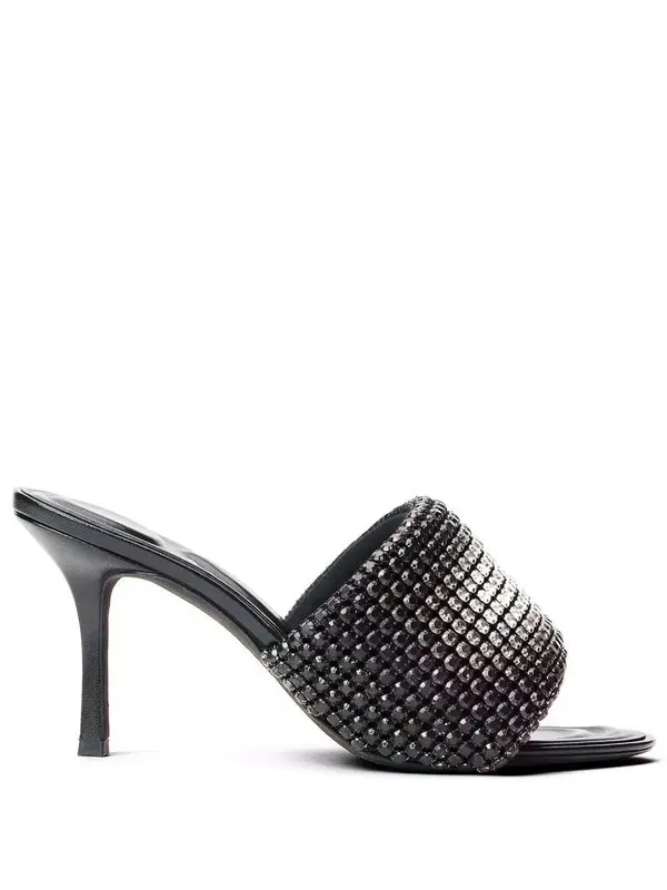 Alexander Wang Heiress 85mm Crystal Mules - Silver