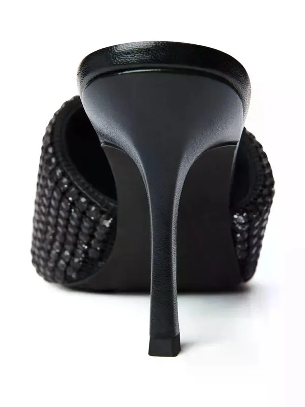 Alexander Wang Heiress 85mm Crystal Mules - Silver