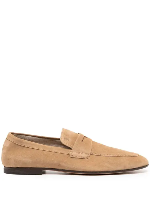 TOD'S Suede Penny Loafers - Brown