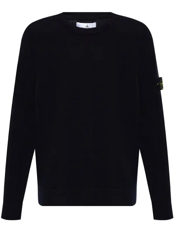 Stone Island Compass Motif Wool Sweatshirt - Blue