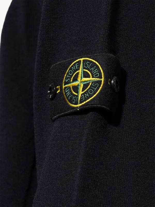 Stone Island Compass Motif Wool Sweatshirt - Blue