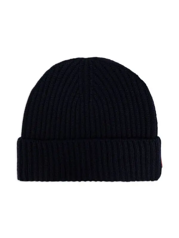 Dsquared2 Ribbed-knit Logo-plate Scarf And Hat Set - Black