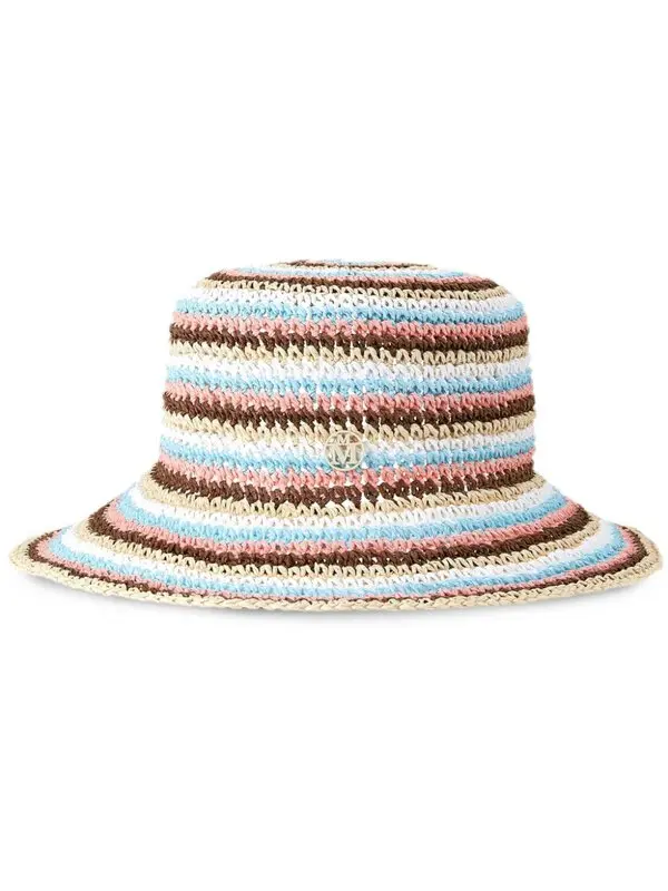 MAISON MICHEL Kendall Straw Bucket Hat - White