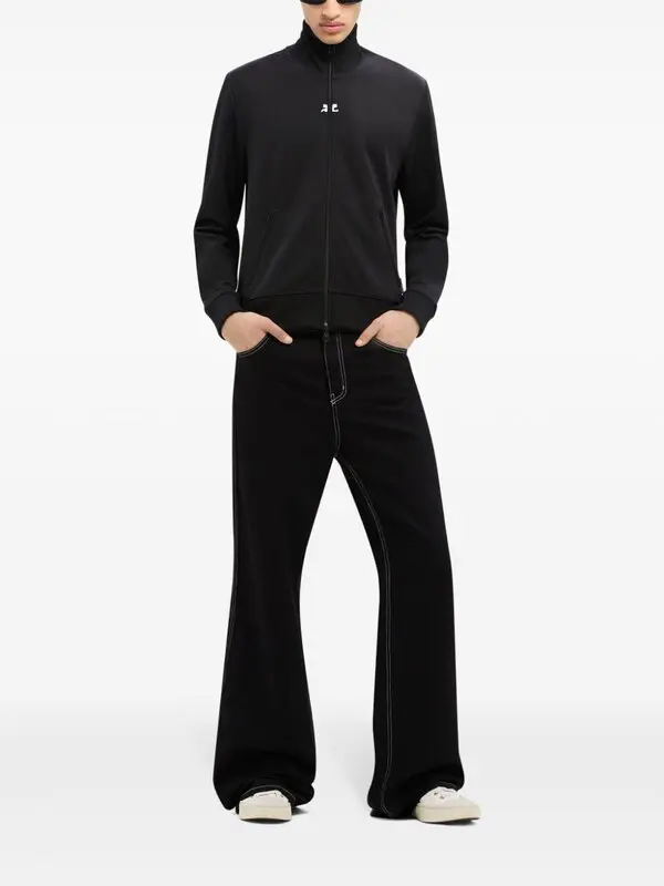 COURREGES Logo-embroidered Jersey Jacket - Black