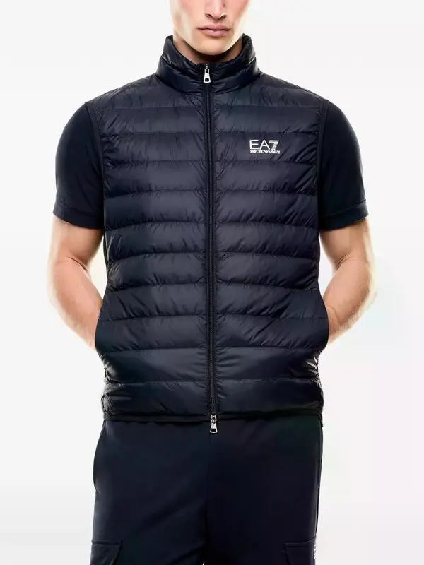 EA7 Logo-print Padded Gilet - Blue