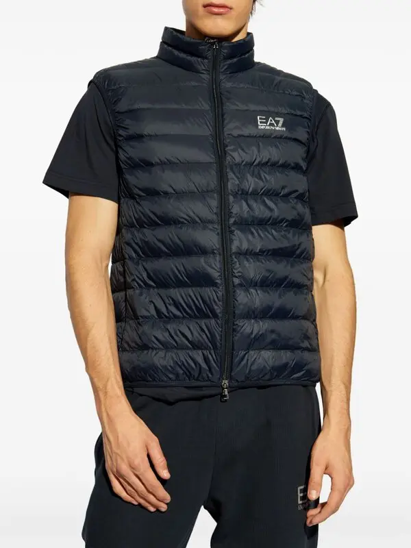 EA7 Logo-print Padded Gilet - Blue