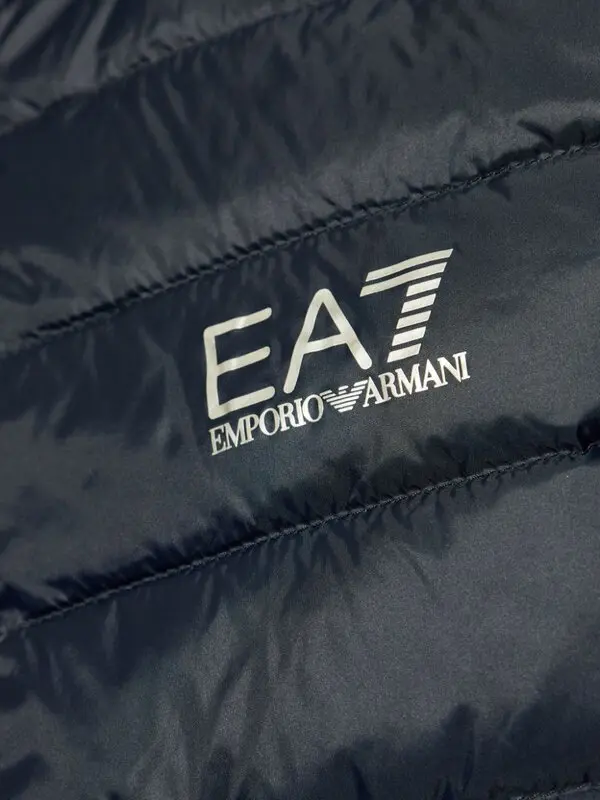 EA7 Logo-print Padded Gilet - Blue