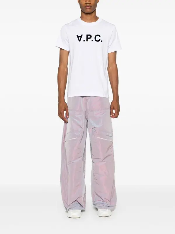A.p.c. Flocked-logo Cotton T-shirt - White