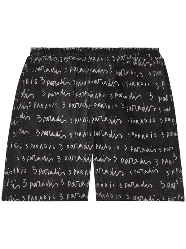 3.PARADIS Logo-print Poplin Shorts
