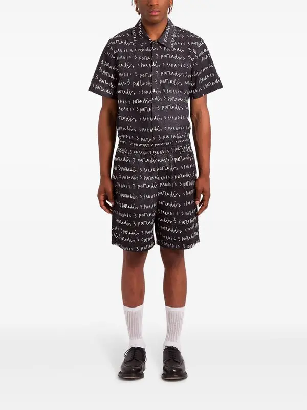 3.PARADIS Logo-print Poplin Shorts