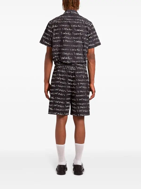 3.PARADIS Logo-print Poplin Shorts