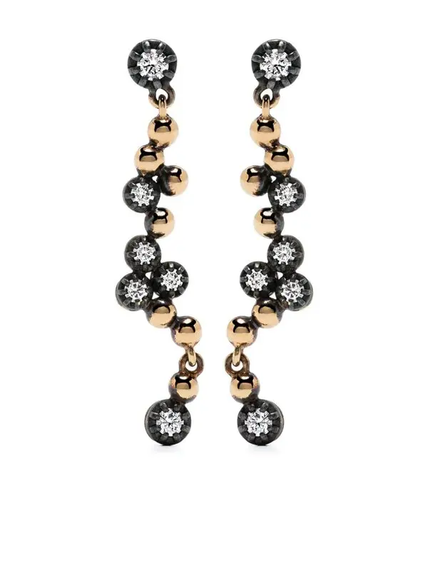 LEANDRA 18kt Yellow Moni Midnight Diamond Earrings - Gold
