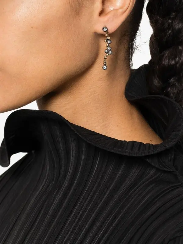LEANDRA 18kt Yellow Moni Midnight Diamond Earrings
