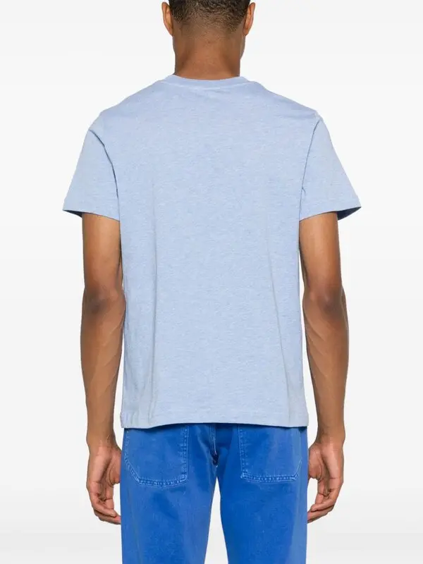 A.p.c. Flocked-logo Cotton T-shirt - Blue