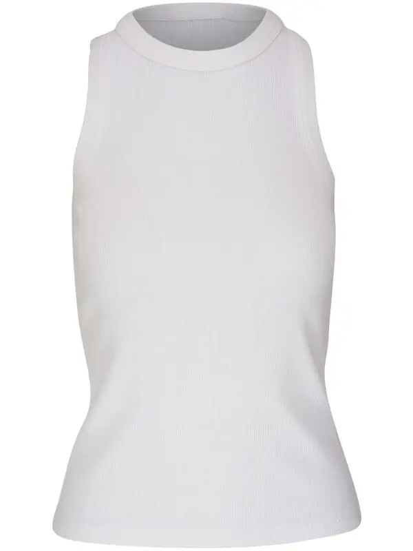 Veronica Beard Sleeveless Ribbed Top - White