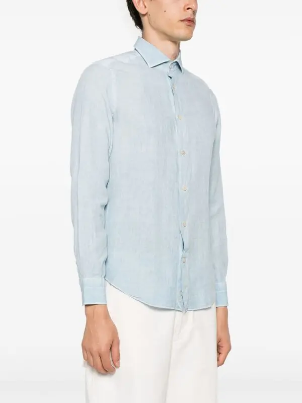 Eleventy Slub-texture Linen Shirt