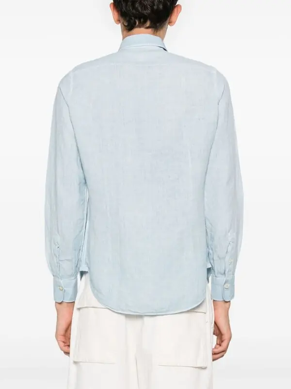 Eleventy Slub-texture Linen Shirt
