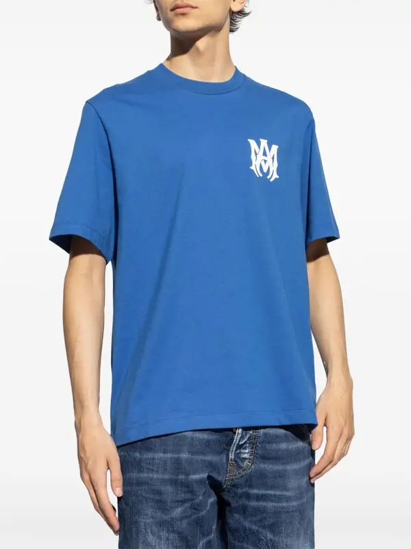 Amiri Logo-print Cotton T-shirt - Blue