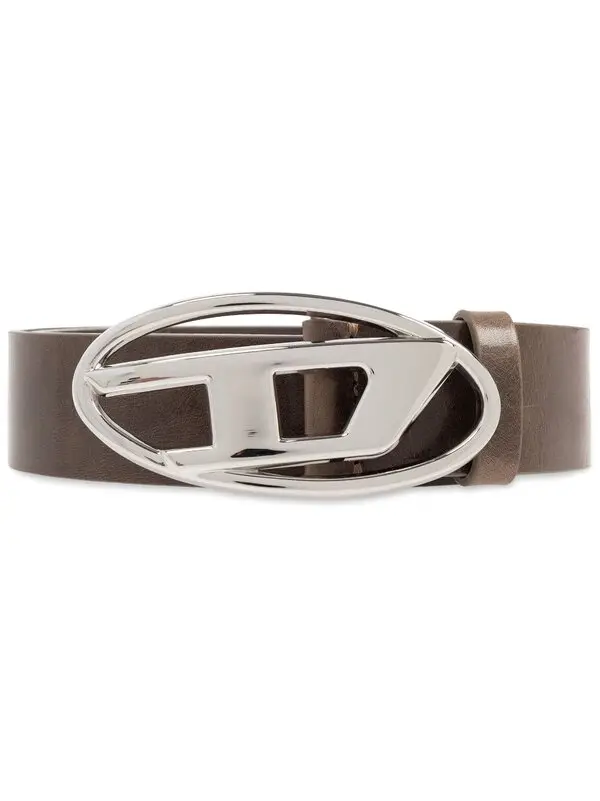DIESEL® Logo-buckle Leather Belt - Brown
