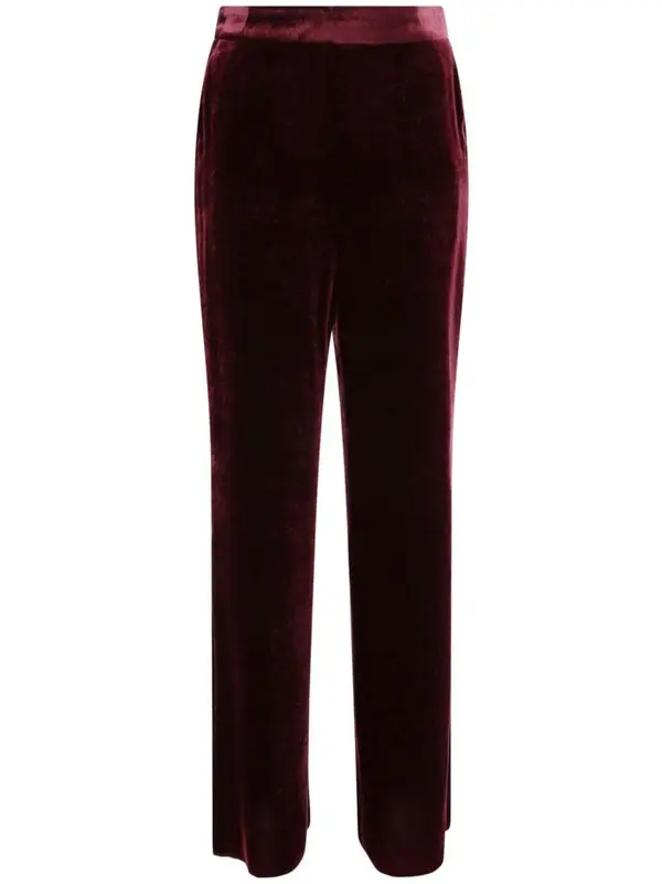 Etro Velvet Straight-leg Trousers - Red