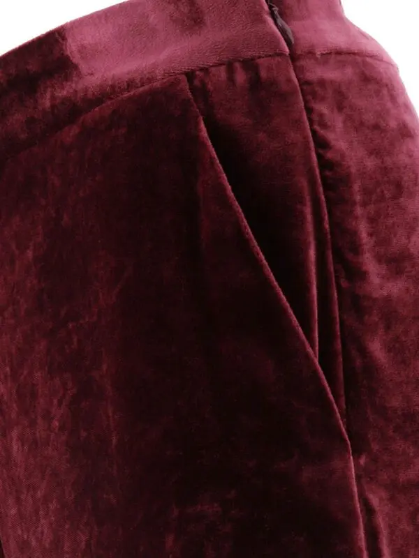 Etro Velvet Straight-leg Trousers - Red