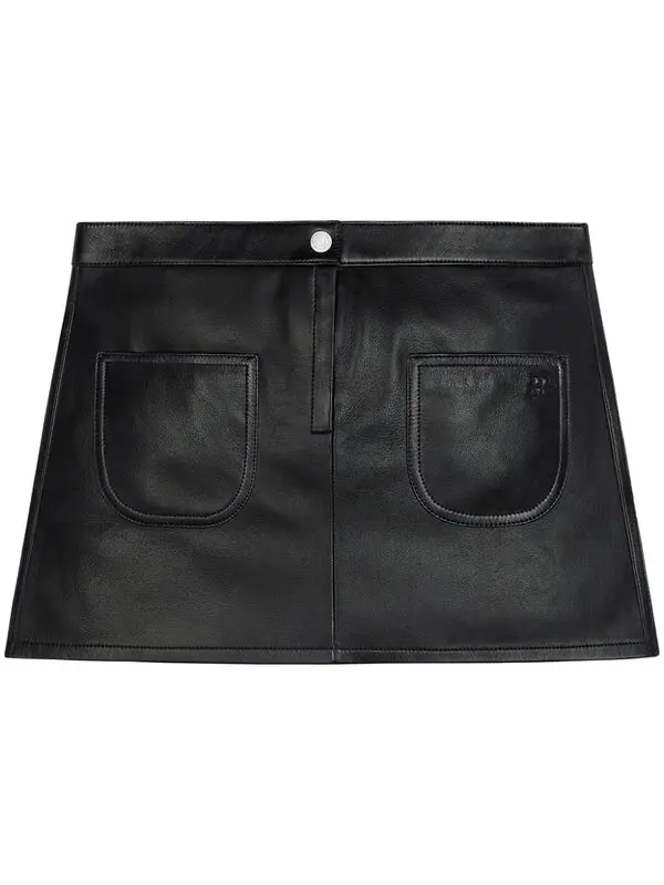 COURREGES Vintage Lambskin Mini Skirt
