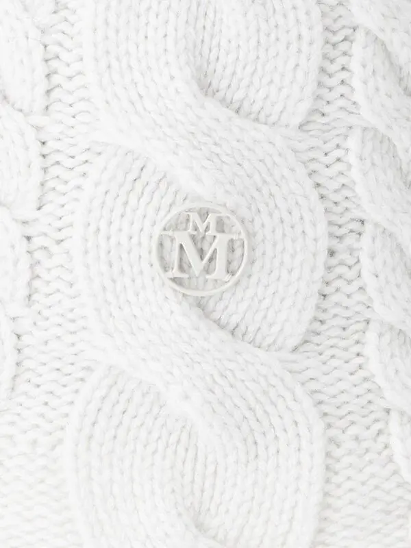 MAISON MICHEL Clem Cable-knit Bucket Hat - White