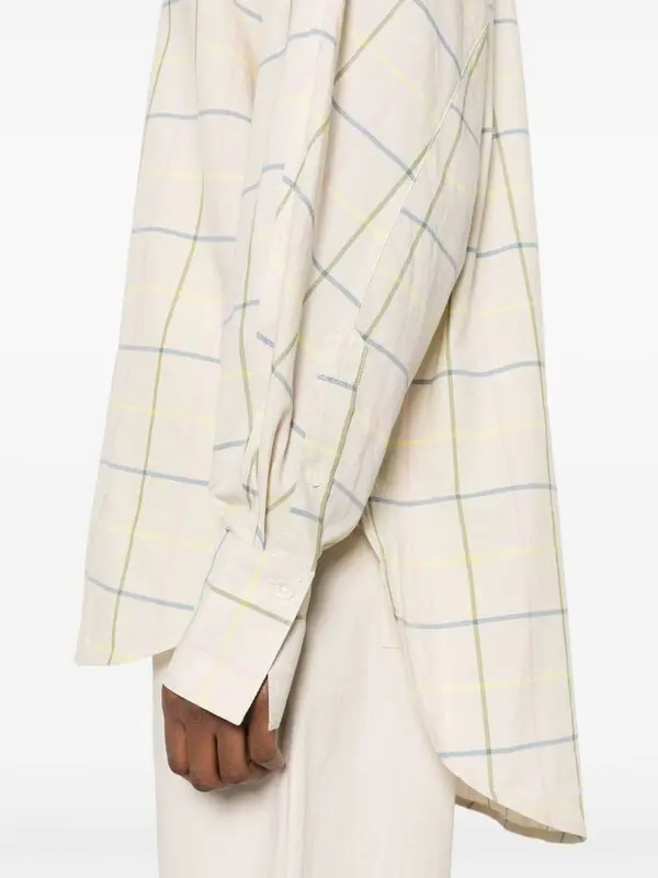 TOTEME Windowpane Print Poplin Shirt