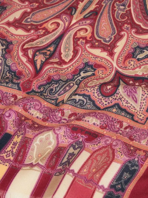 Etro Paisley-print Cashmere-silk Blend Scarf - Pink