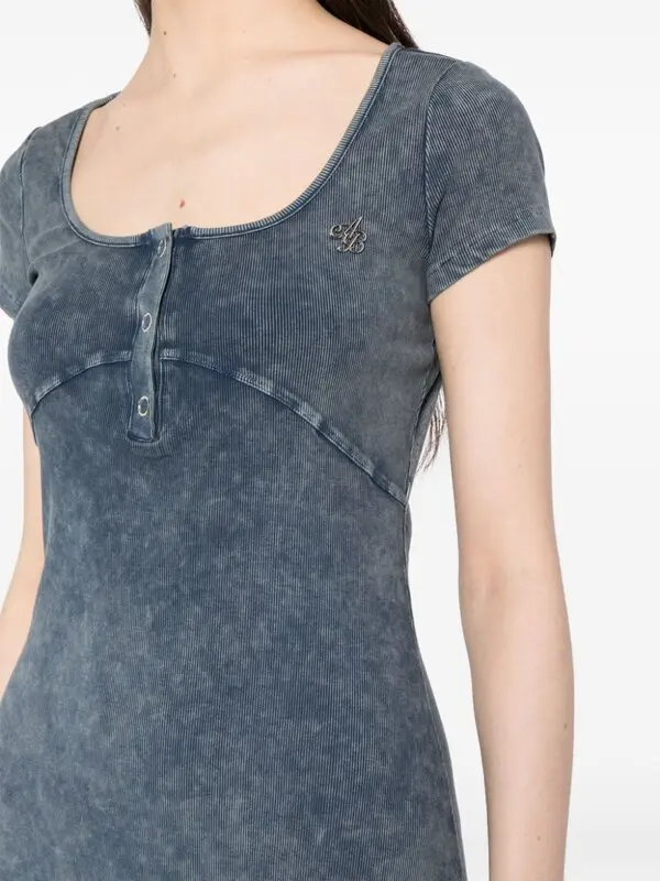 B+AB Logo-appliqué Ribbed Minidress