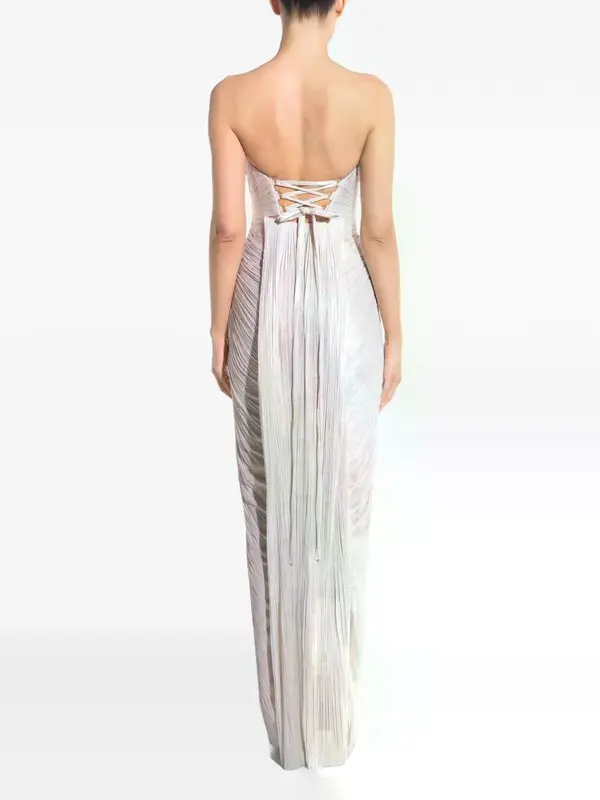 MARIA LUCIA HOHAN Maxi Strapless Gown - Silver