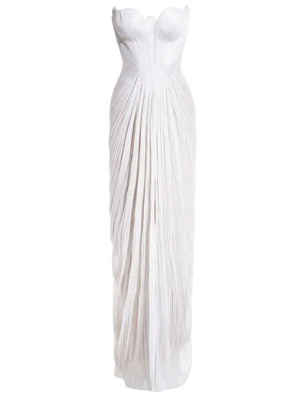 MARIA LUCIA HOHAN Jasleen Strapless Pleated Gown