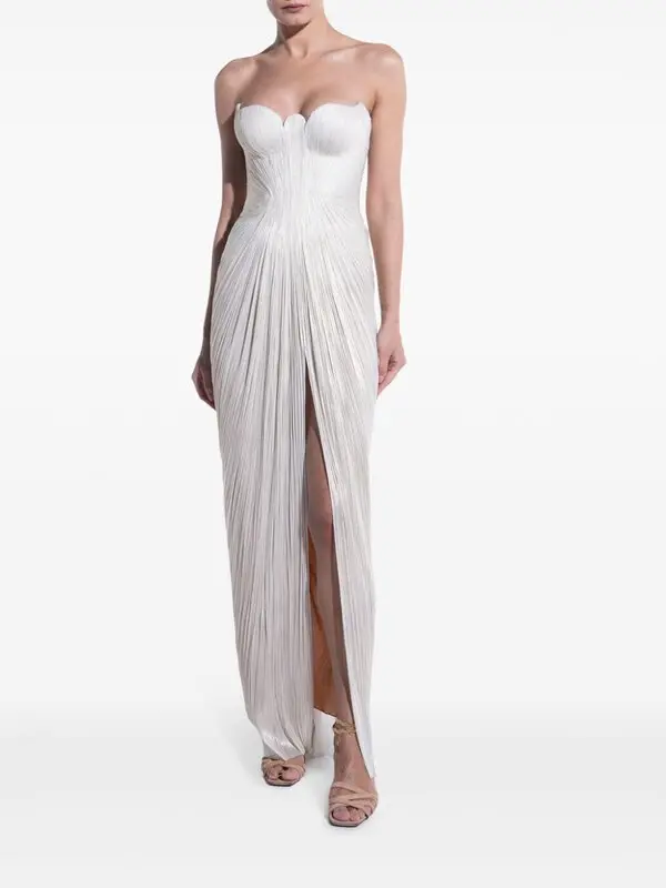 MARIA LUCIA HOHAN Jasleen Strapless Pleated Gown