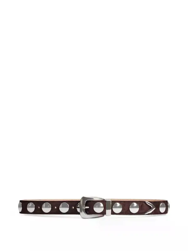 Khaite Benny Stud-embellished Suede Belt - Brown