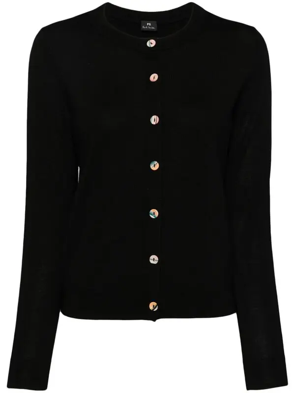 Paul Smith Ribbed-edge Wool Cardigan - Black