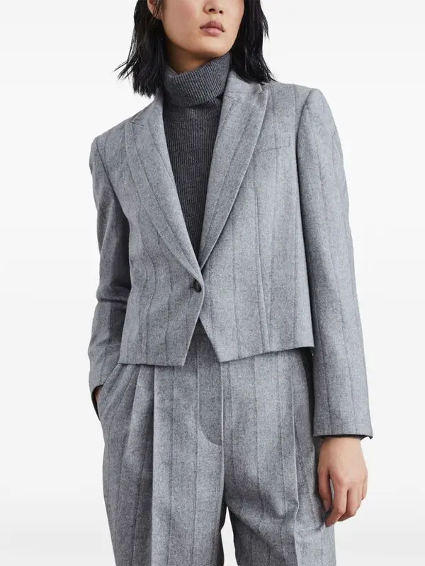 Brunello Cucinelli Striped Cropped Blazer