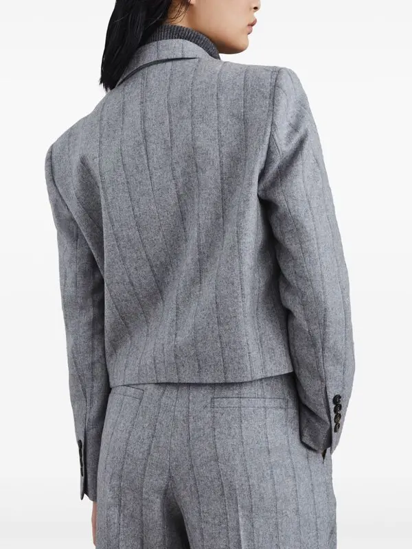 Brunello Cucinelli Striped Cropped Blazer