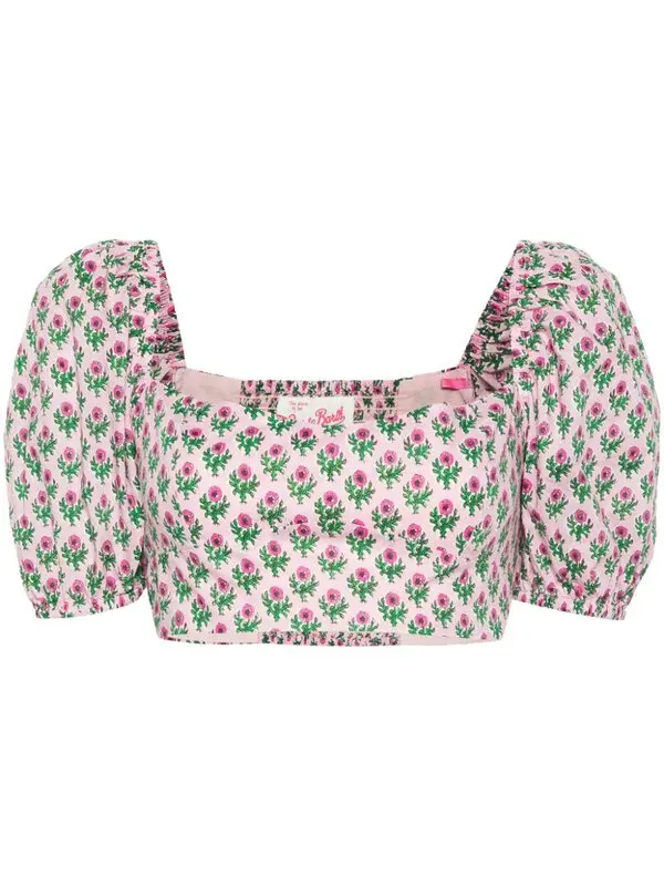 MC2 SAINT BARTH Delia Cropped Blouse - Pink