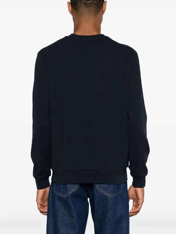 A.p.c. Flocked-logo Cotton Sweatshirt - Blue