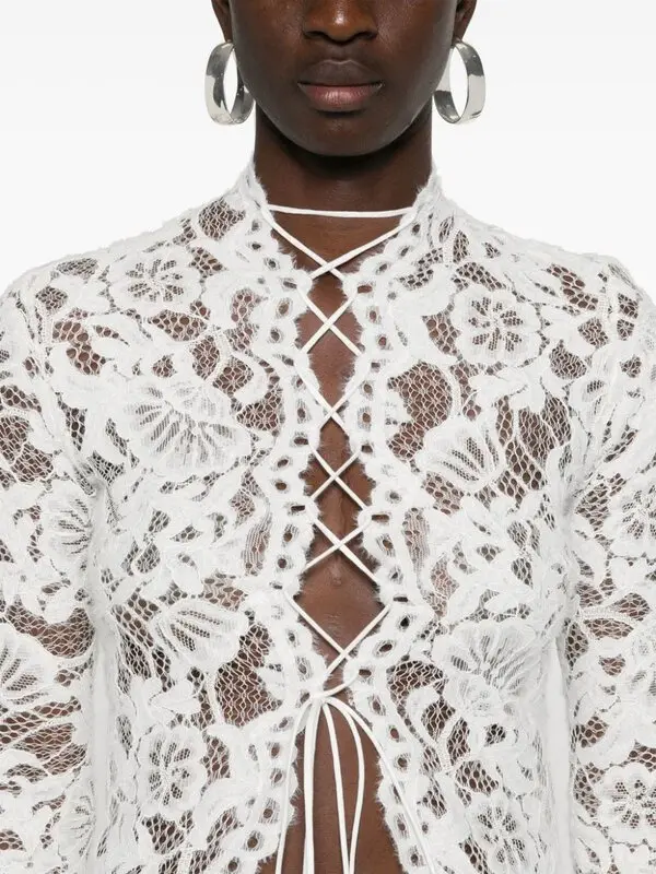 MANURI Sally Lace Blouse - White