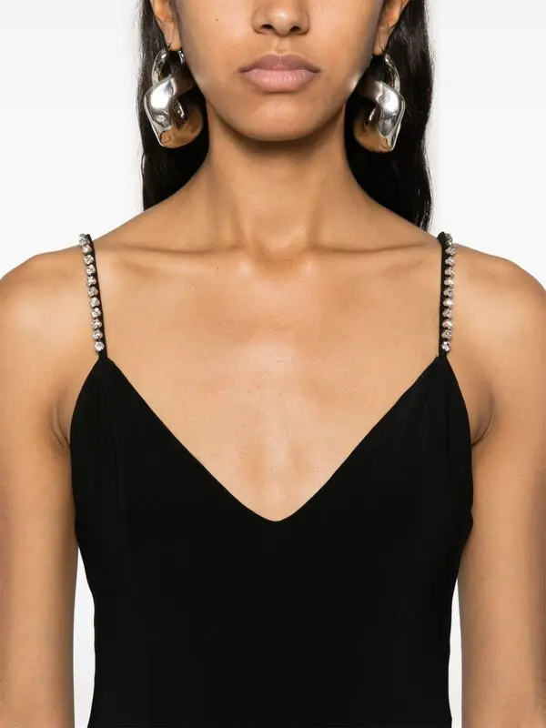 NISSA Ruffled Chiffon Maxi Dress - Black