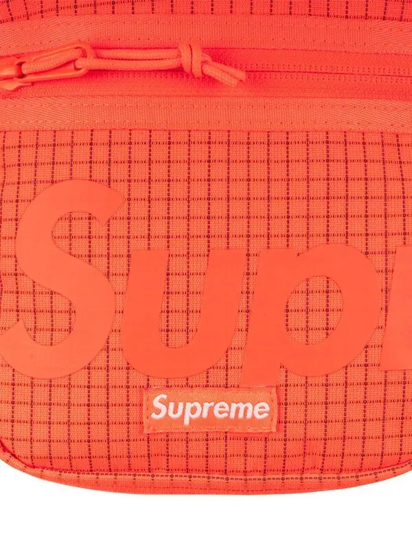 Supreme Logo-print Grid-pattern Shoulder Bag - Orange