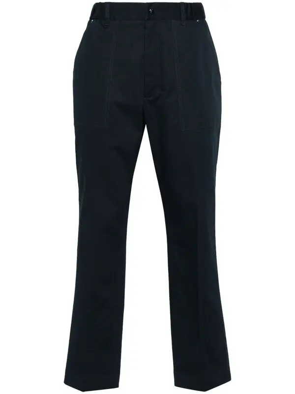 Moncler Logo Patch Gabardine Trousers - Blue