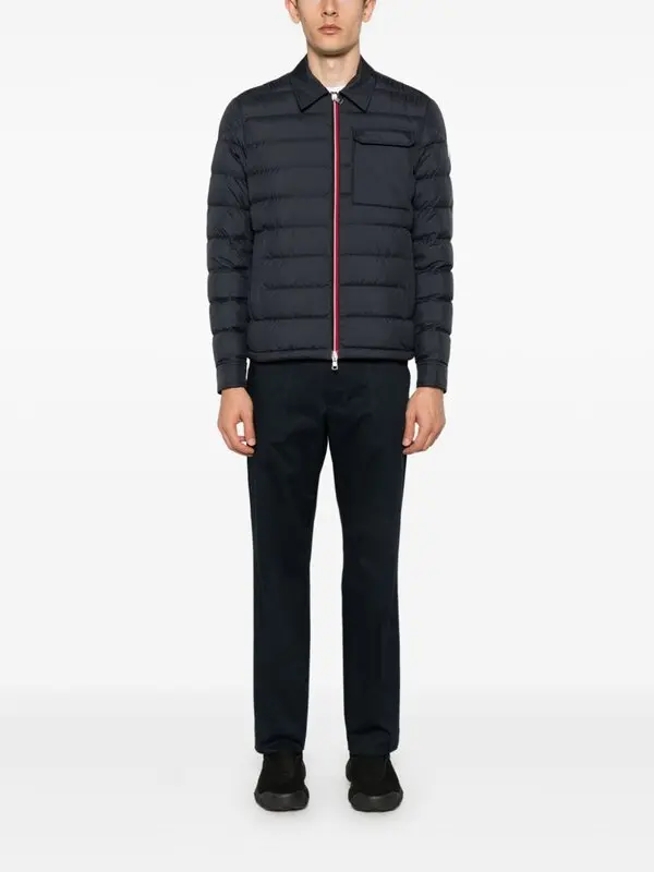 Moncler Logo Patch Gabardine Trousers - Blue