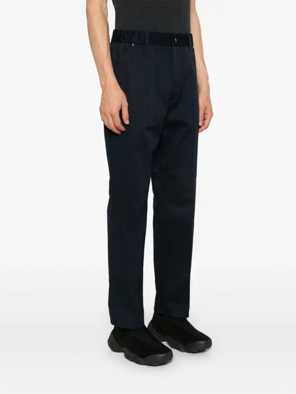 Moncler Logo Patch Gabardine Trousers - Blue