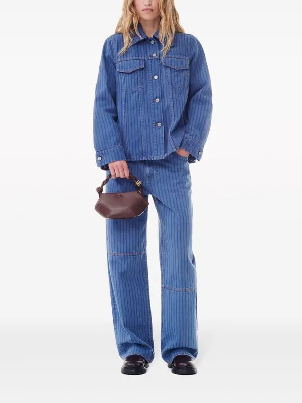 GANNI Striped Denim Jacket