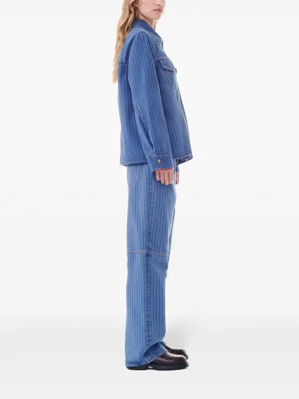 GANNI Striped Denim Jacket