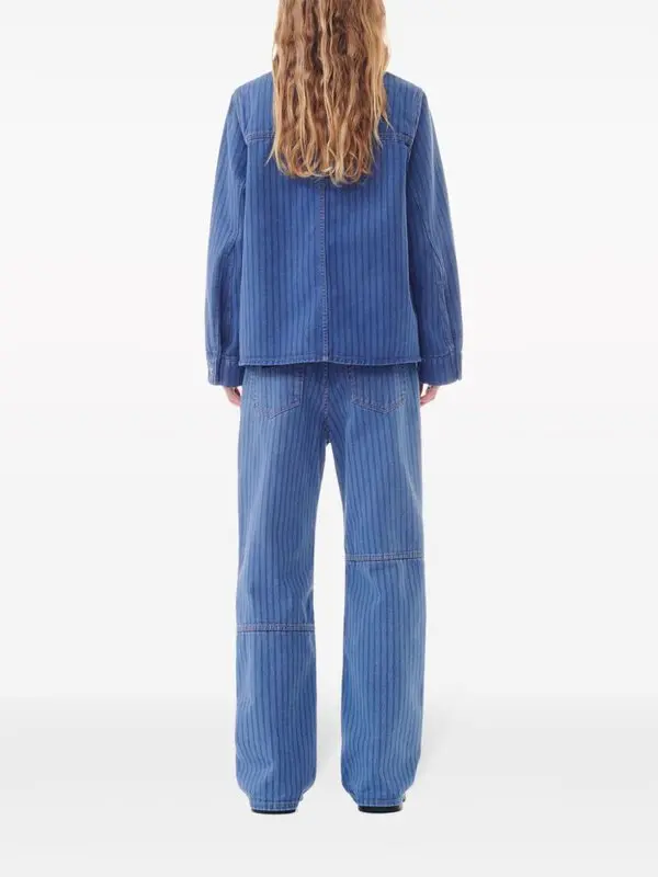 GANNI Striped Denim Jacket